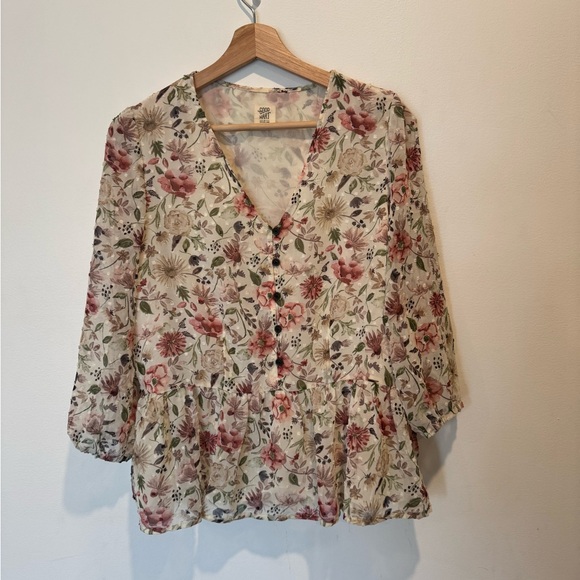 Good Hart | Tops | Good Hart Matilda Jane Vneck Floral Peplum Blouse ...